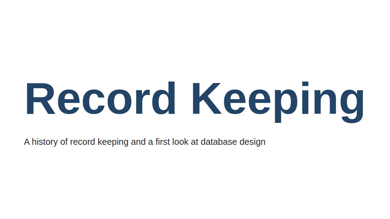 SDF - Record Keeping